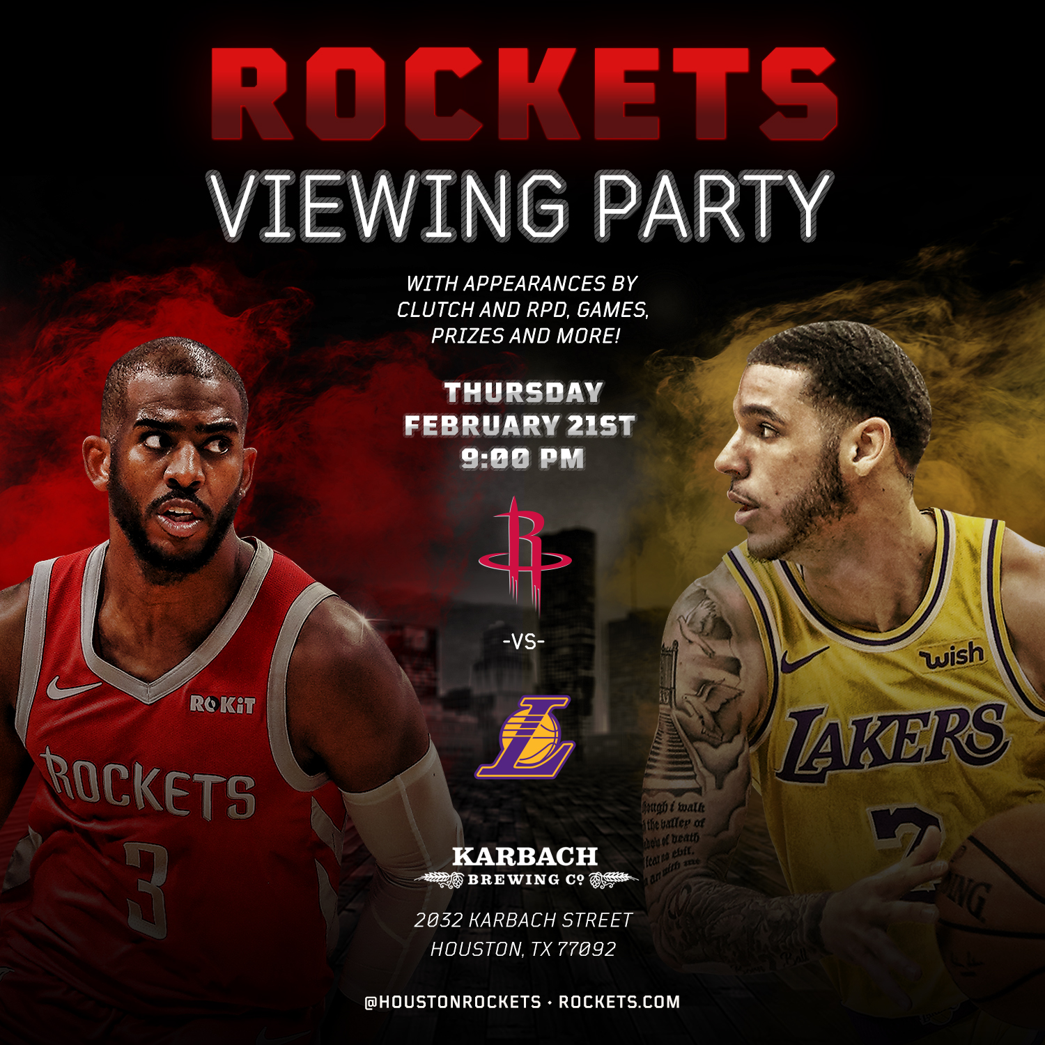 Rockets Viewing Party – Karbach Brewing Co.